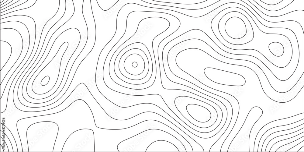 Ocean topographic line map with curvy wave isolines vector illustration ...