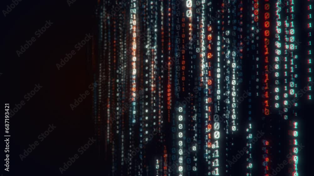 looping digital binary data streaming code matrix background concept programming co SBV ...