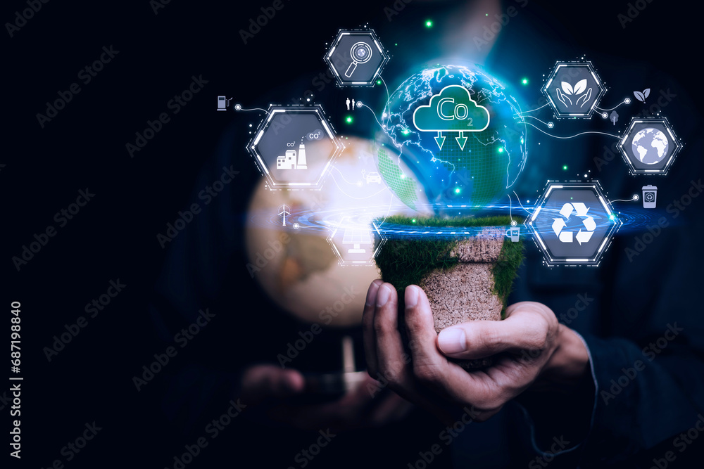 Concept decrease carbon dioxide of Reduce greenhouse gas emission for ...