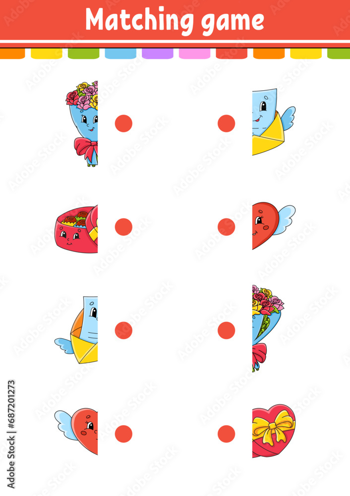 Matching game. Draw a line. Education developing worksheet. Activity ...