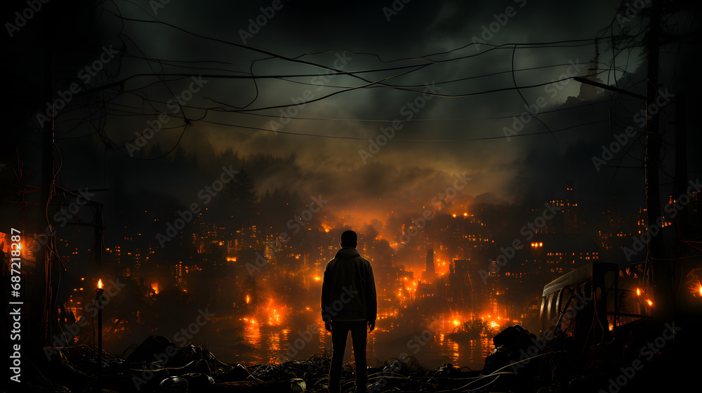 The Impact of a Power Outage, Plunging a Scene into Darkness and ...