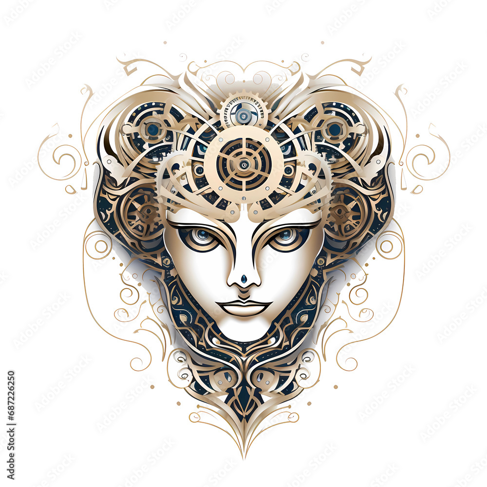 AI Symbols: Abstract, Futuristic Design Elements with Isolated ...