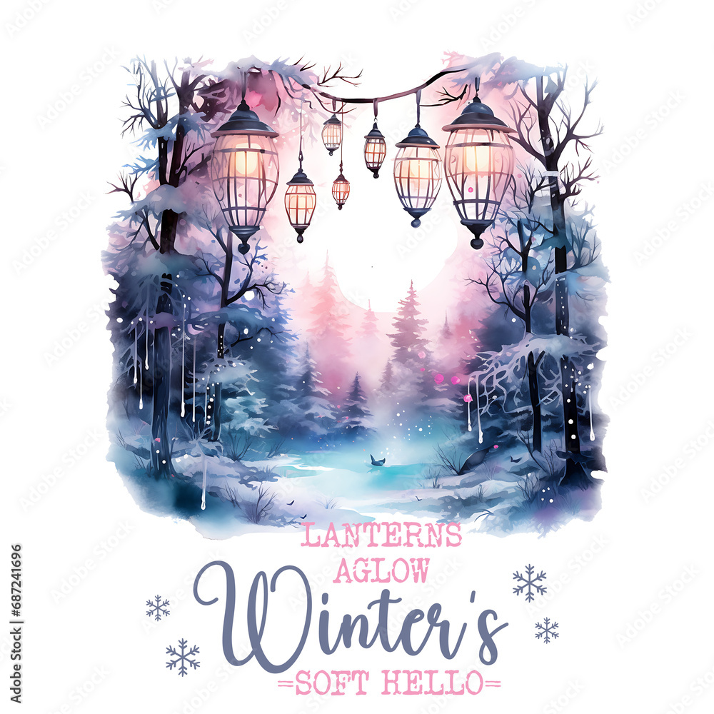 Winter Sublimation Transparent PNG - Winter Lantern Night Clipart ...