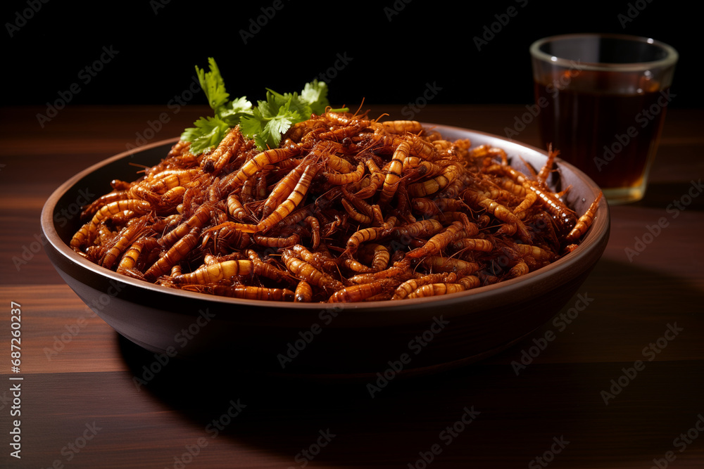 A Gourmet Plate of Crispy Fried Insect Larvae, a Culinary Adventure ...
