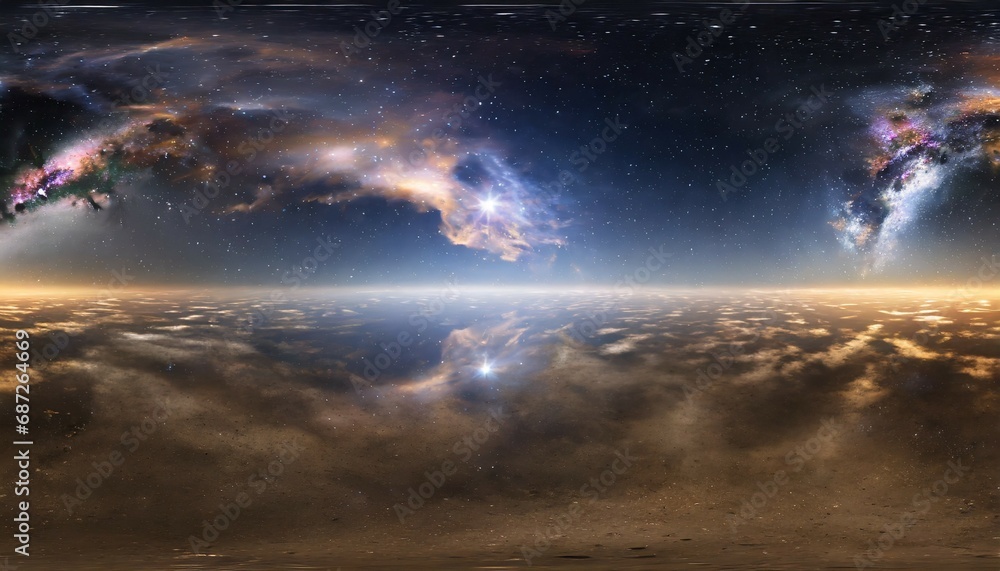 360 degree space nebula panorama equirectangular projection environment ...