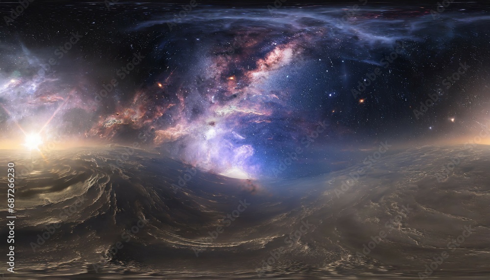 360 degree space nebula panorama equirectangular projection environment ...