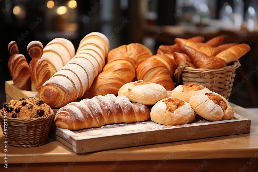 Modern Bakery with Different Kinds of Bread, Cakes, and Buns in ...
