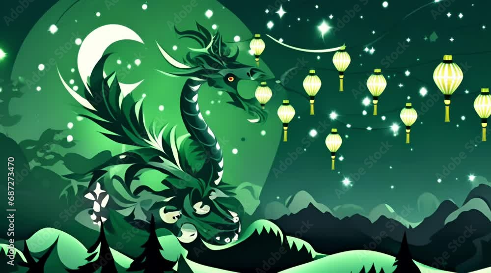 Happy new year 2024, year of the dragon. Animation. Stock Video | Adobe ...