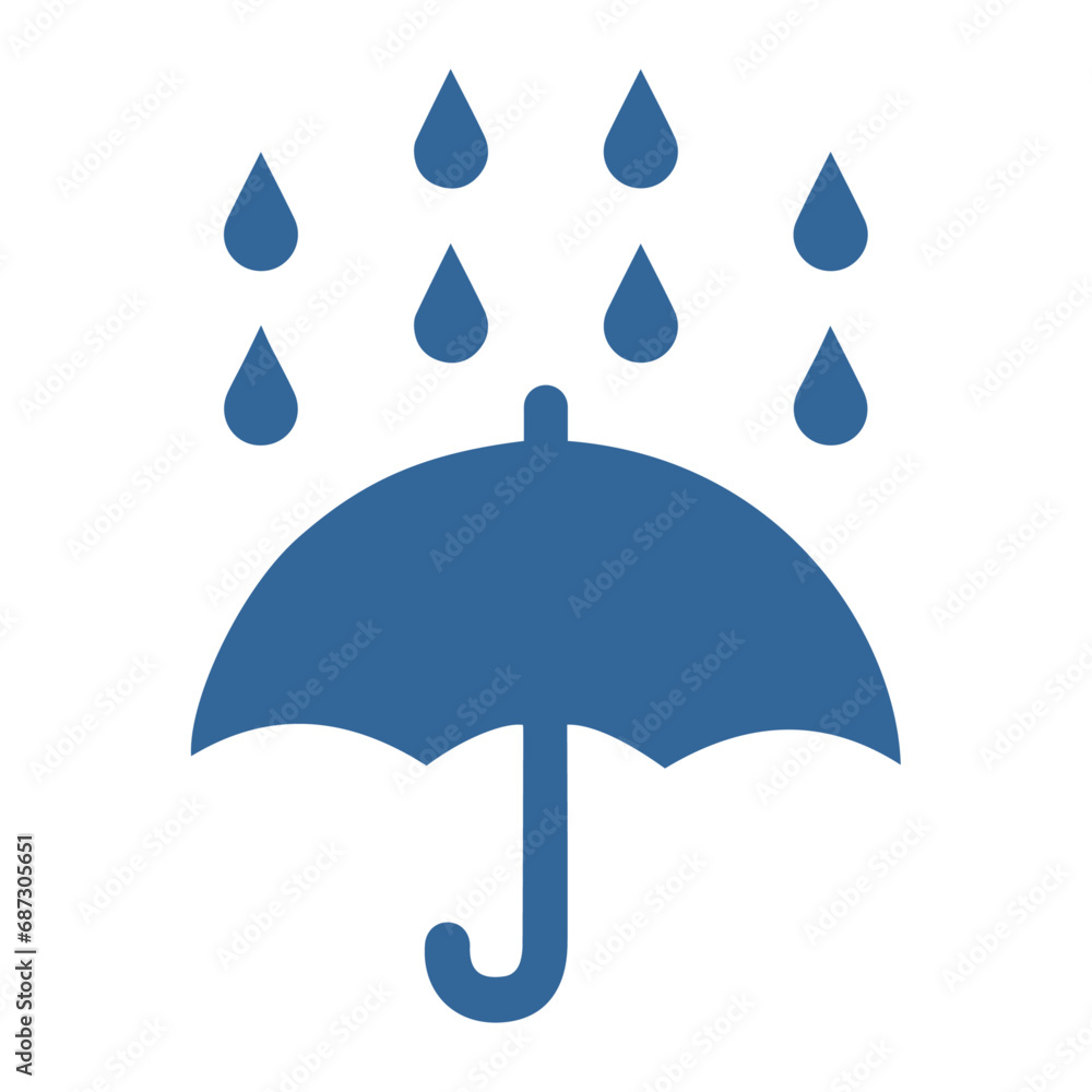 Vector graphic of keep dry packaging symbol with umbrella and rain ...
