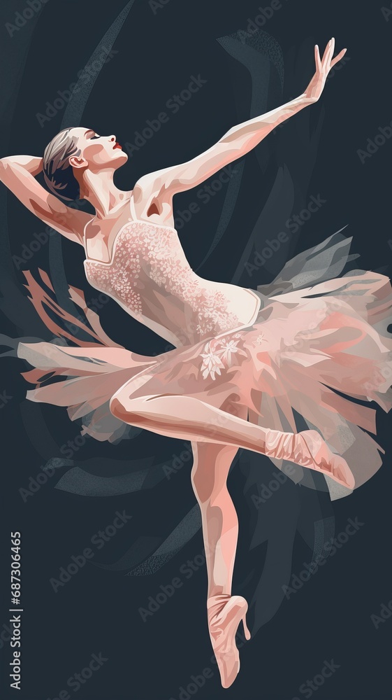 Ballet dancers gracefully perform a dance, showcasing exquisite ...