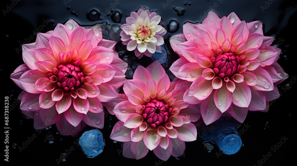 An artistic composition featuring the rhythmic dance of water droplets ...