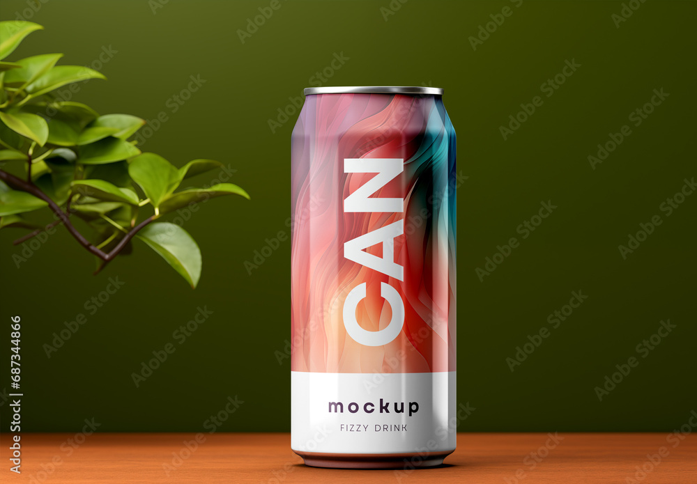 Fizzy Packaging Can Mockup Design Generated with AI Stock Template ...