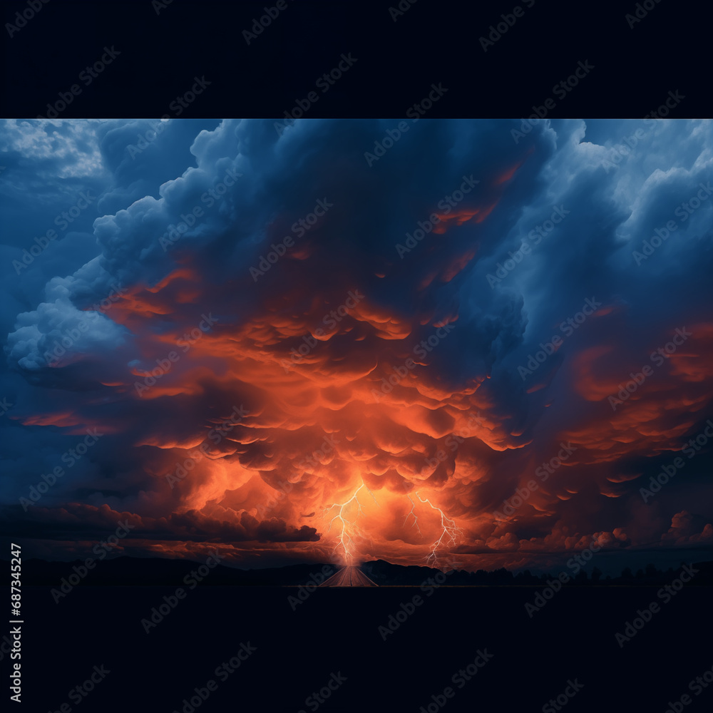 fire, sky, sunset, flame, cloud, heat, red, clouds, orange, burn, smoke ...
