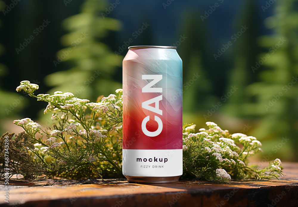 Fizzy Packaging Can Mockup Design Generated with AI Stock Template ...