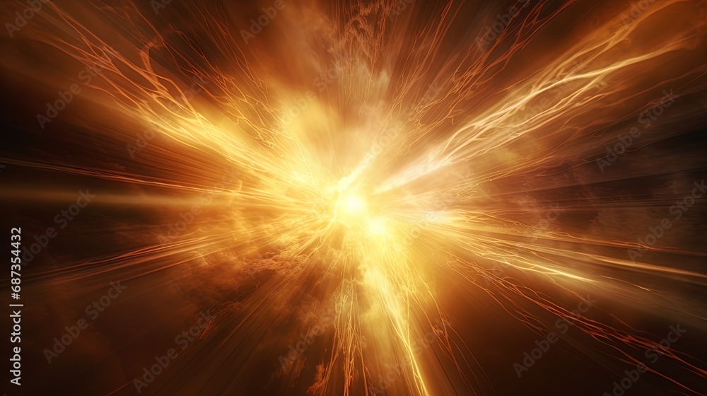 A giant ray of light emanating from the Sun, creating a whirlwind of ...