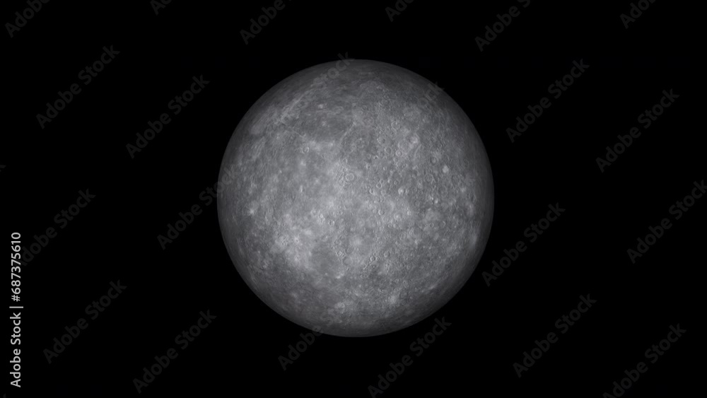 Mercury is a rotating planet of the solar system on a transparent ...