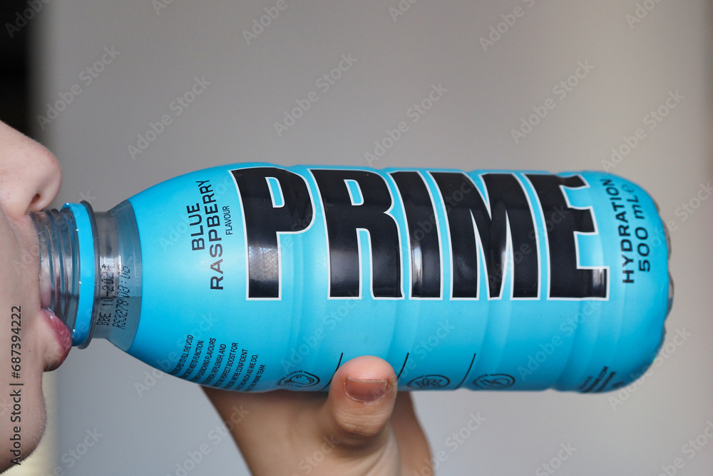 boy drinking prime energy drink Stock Photo | Adobe Stock