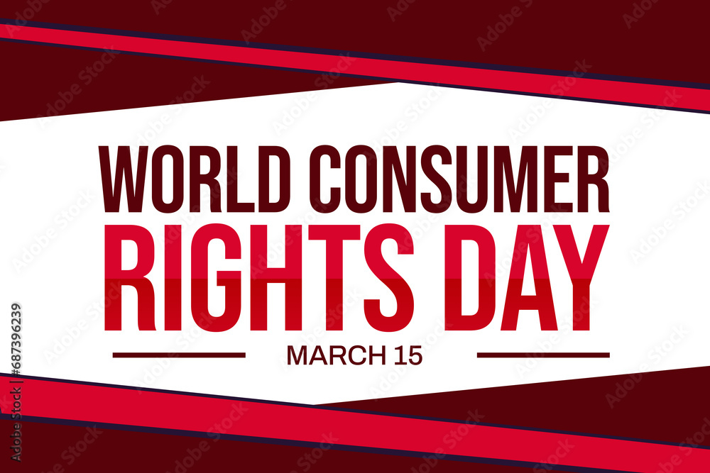 World Consumer rights day backdrop with traditional border design ...