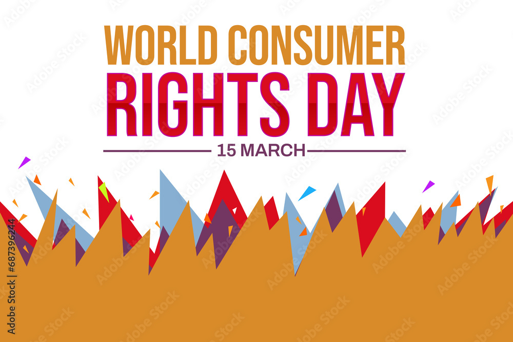 World Consumer rights day backdrop with different color shapes design ...