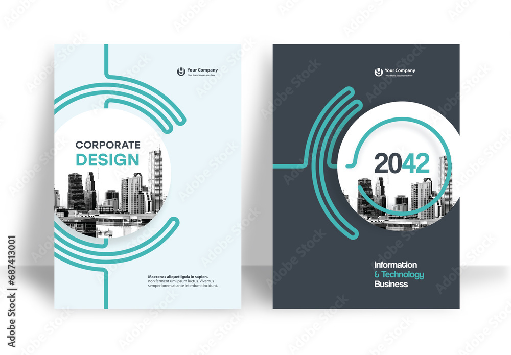 Green and Black Book Cover Layout Stock Template | Adobe Stock