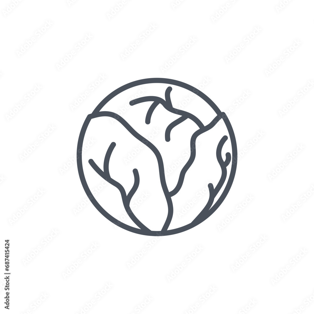 Vector sign of the brussel sprouts symbol isolated on a white ...