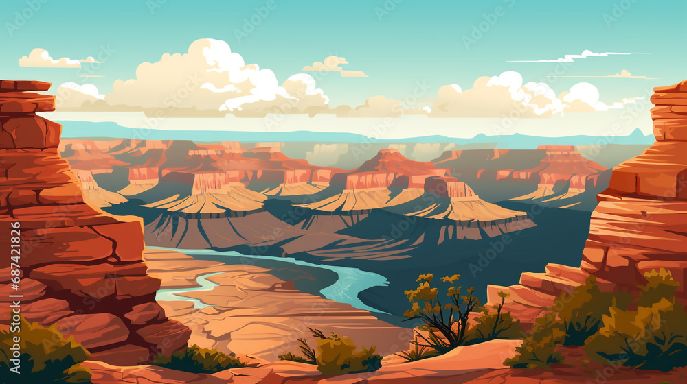 The view of a barren canyon. Canyon formations occur due to water ...