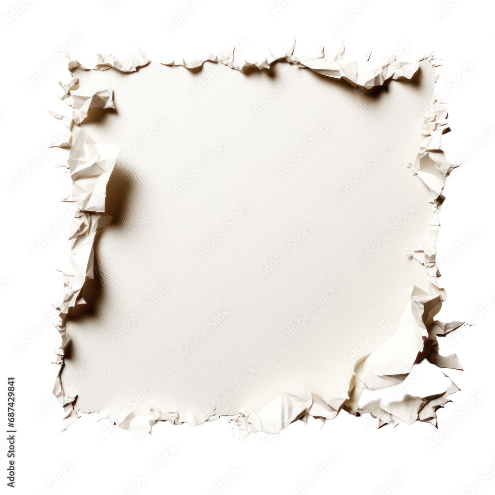 Ripped paper square boarder isolated on transparent background ...