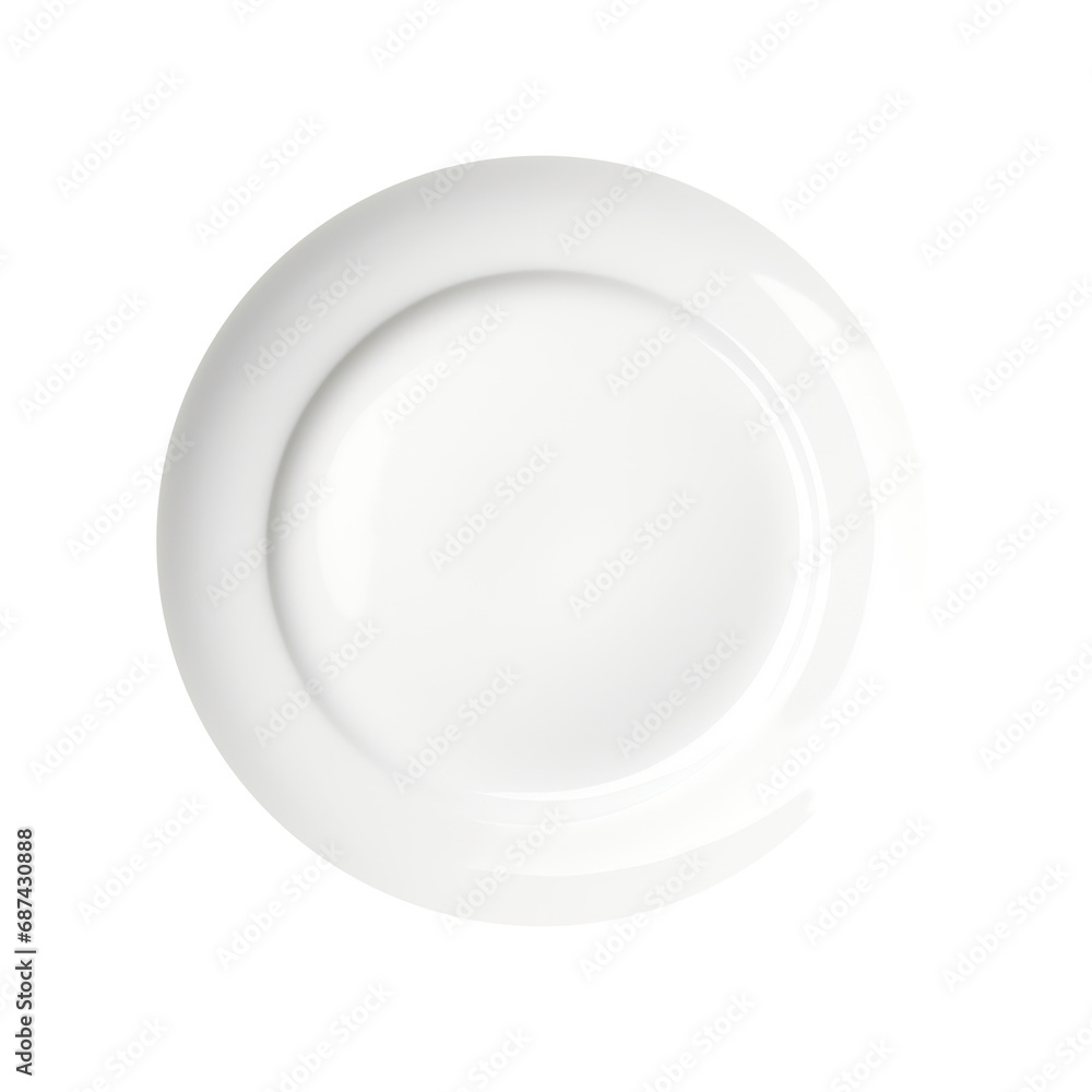 round white plate top view isolated on transparent background ...