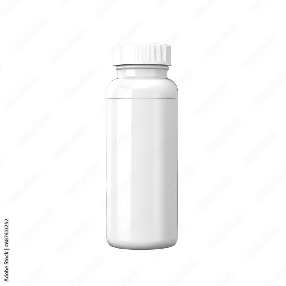 white plastic bottle container mockup isolated on transparent ...