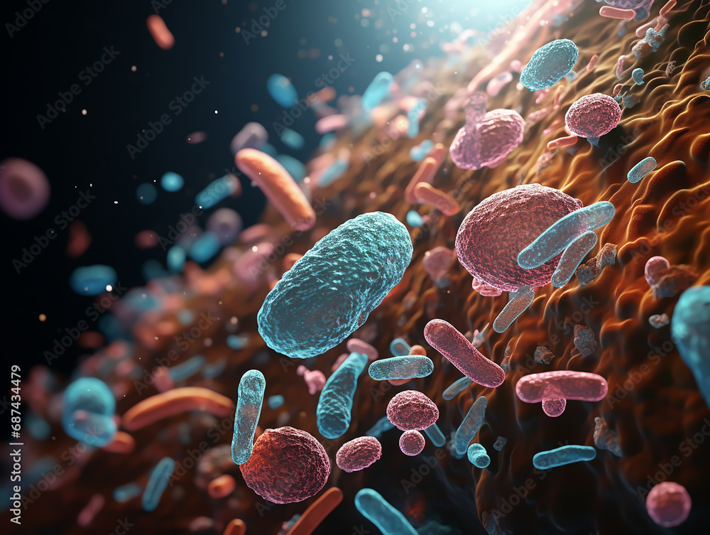Microbiota microscope microbial closeup wallpaper science backdrop ...