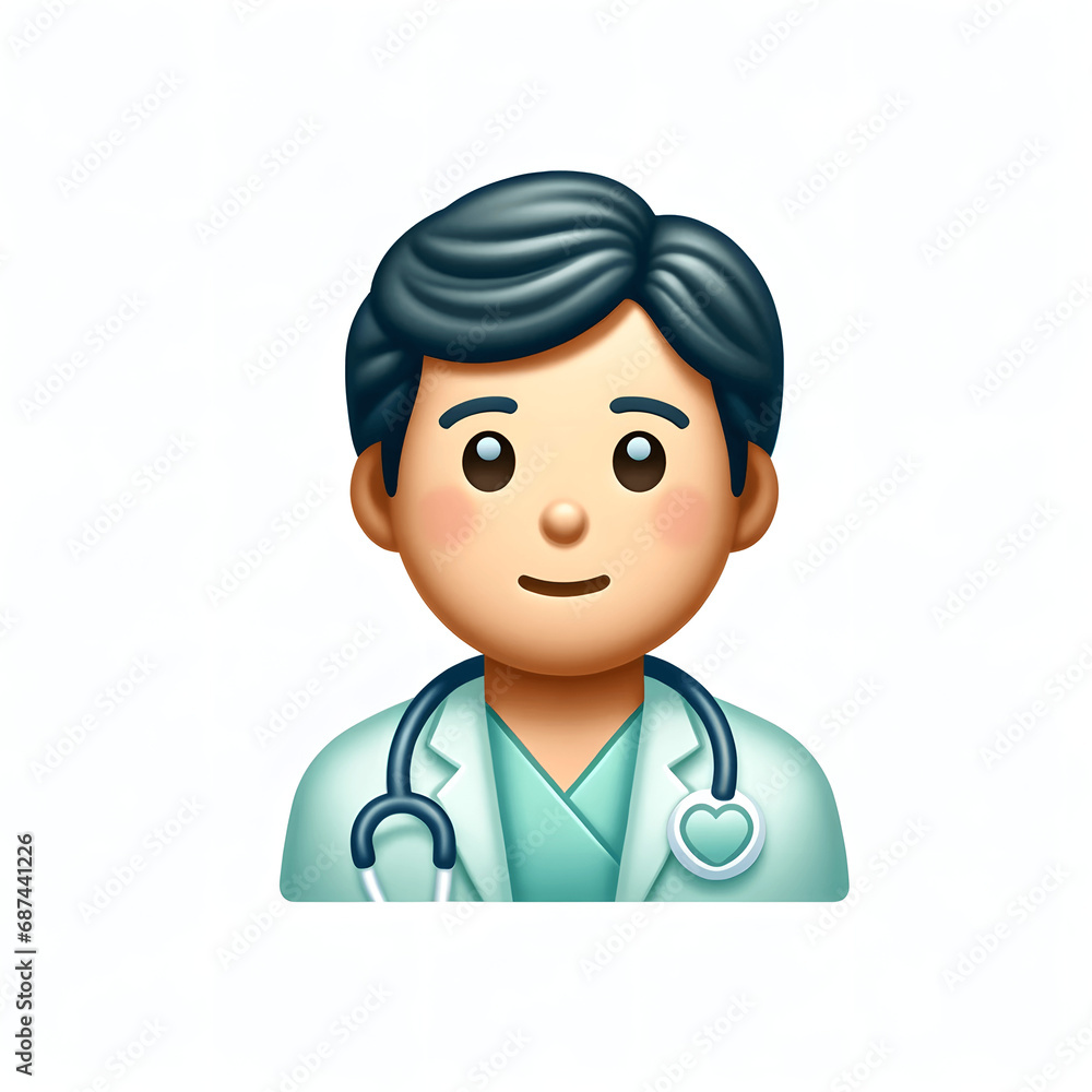 Emoji of a physician, with a new and unique design compared to previous ...