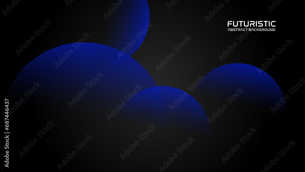 Dark blue abstract background with shiny geometric shapes and shadows ...