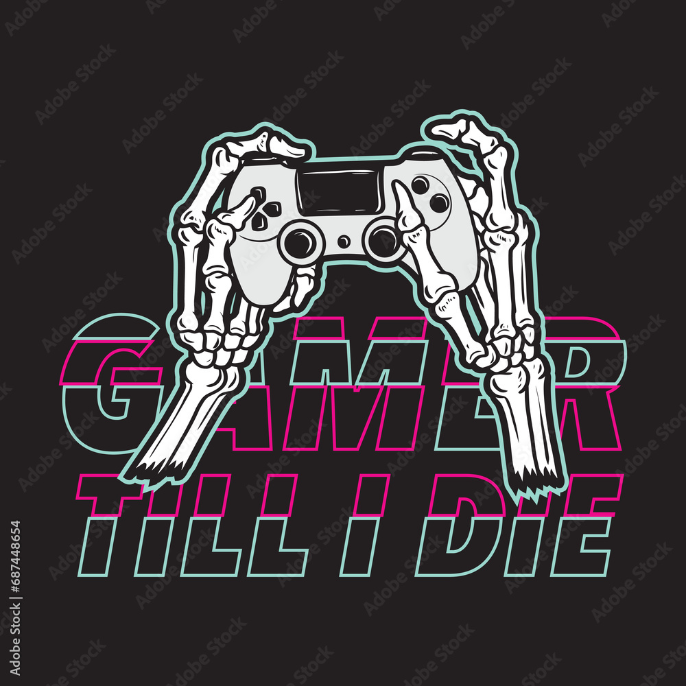 Skeleton hand holding console game stick vector drawing Stock Vector ...