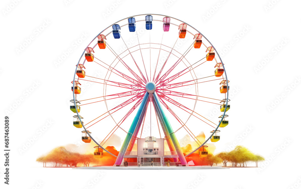 Iconic Ferris Wheel Heightened Thrills on a White or Clear Surface PNG ...