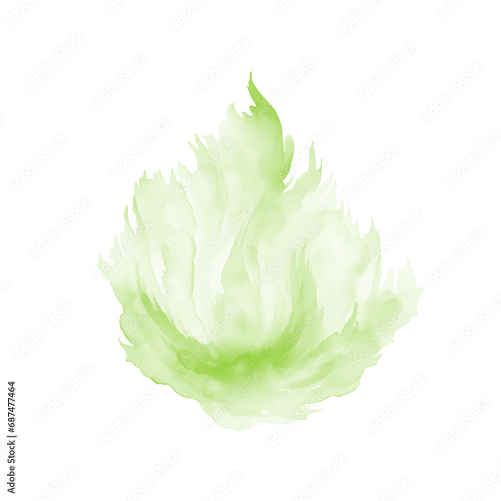 Abstract green watercolor water splash on a white background. Vector ...