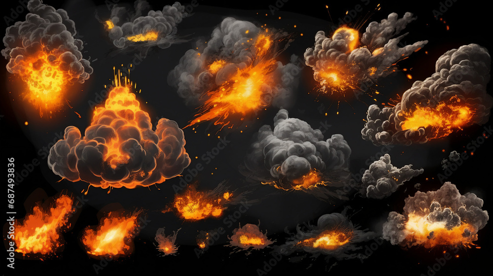 Dynamic Comics Explosion: Fiery Blast and Smoke Effects - Action-packed ...