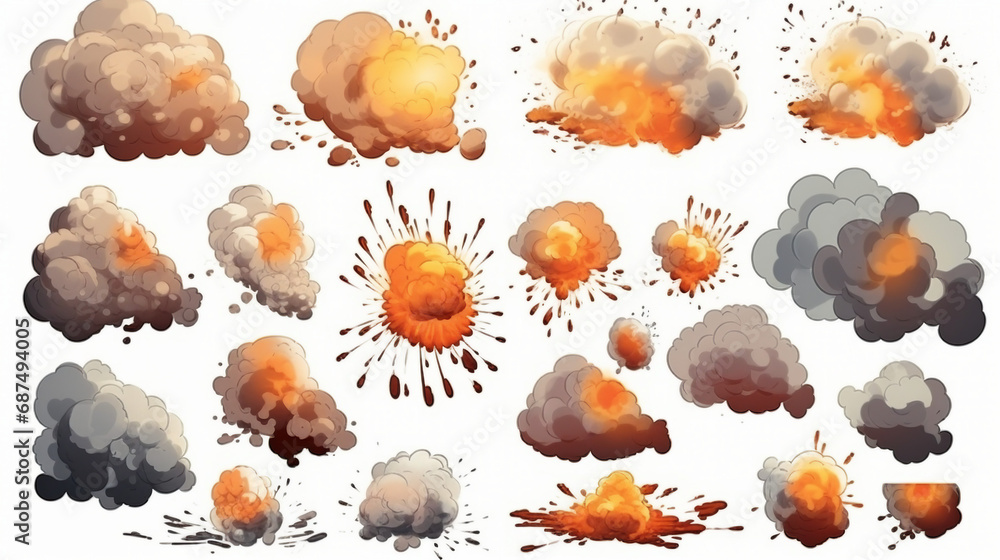 Dynamic Comics Explosion: Fiery Blast and Smoke Effects - Action-packed ...