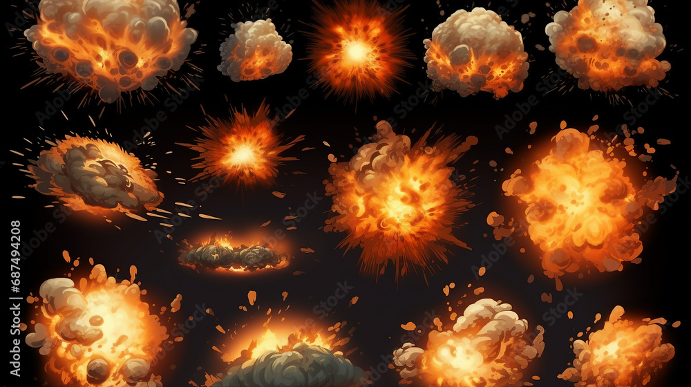 Dynamic Comics Explosion: Fiery Blast and Smoke Effects - Action-packed ...