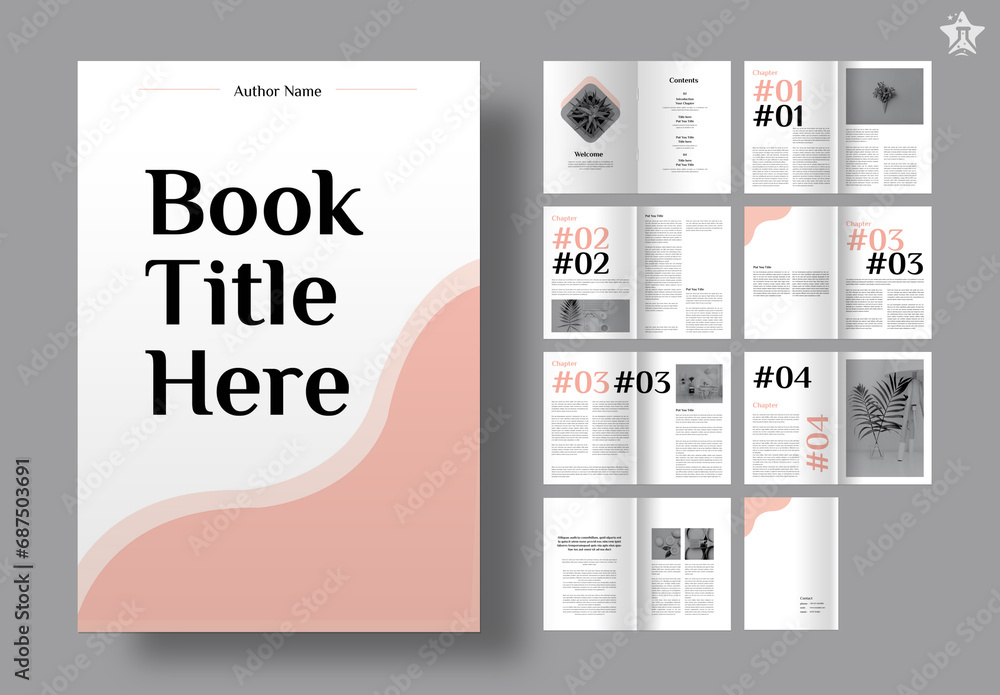 Book Title Here Magazine Layout Stock Template | Adobe Stock