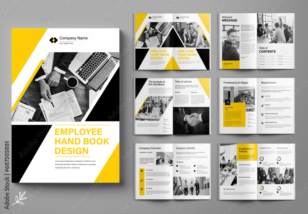 Hand Book Layout Stock Template | Adobe Stock