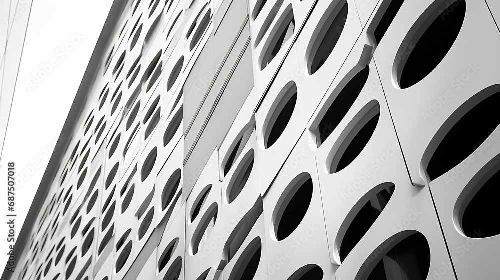 Black and white tone, Exterior architectural detail of aluminium ...