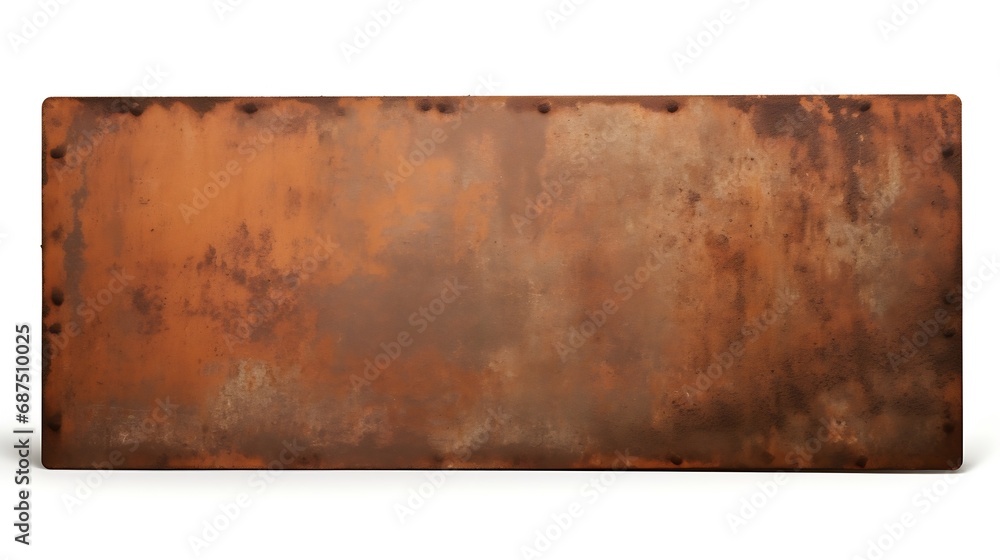 Antique vintage rusty enameled grunge metal sign or panel mockup or ...