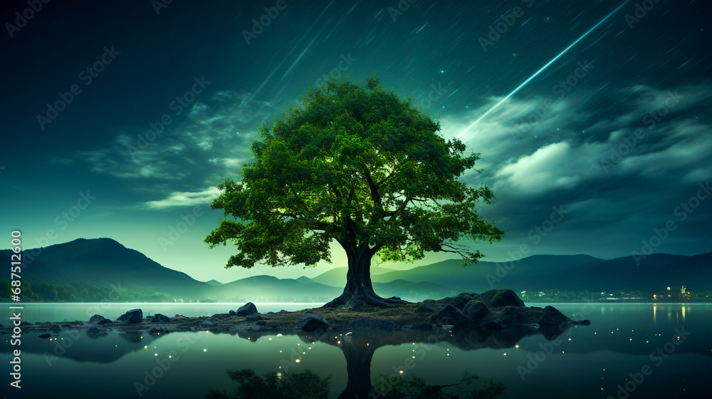 Green tree of life environment climate change in the world Stock ...
