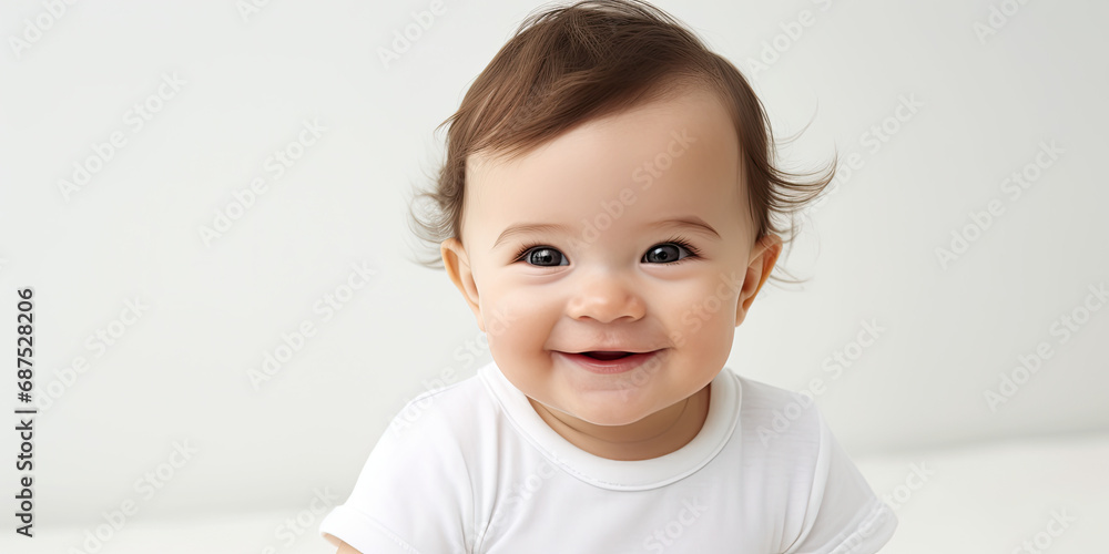 toddler baby infant smiling laughing at camera white background ...