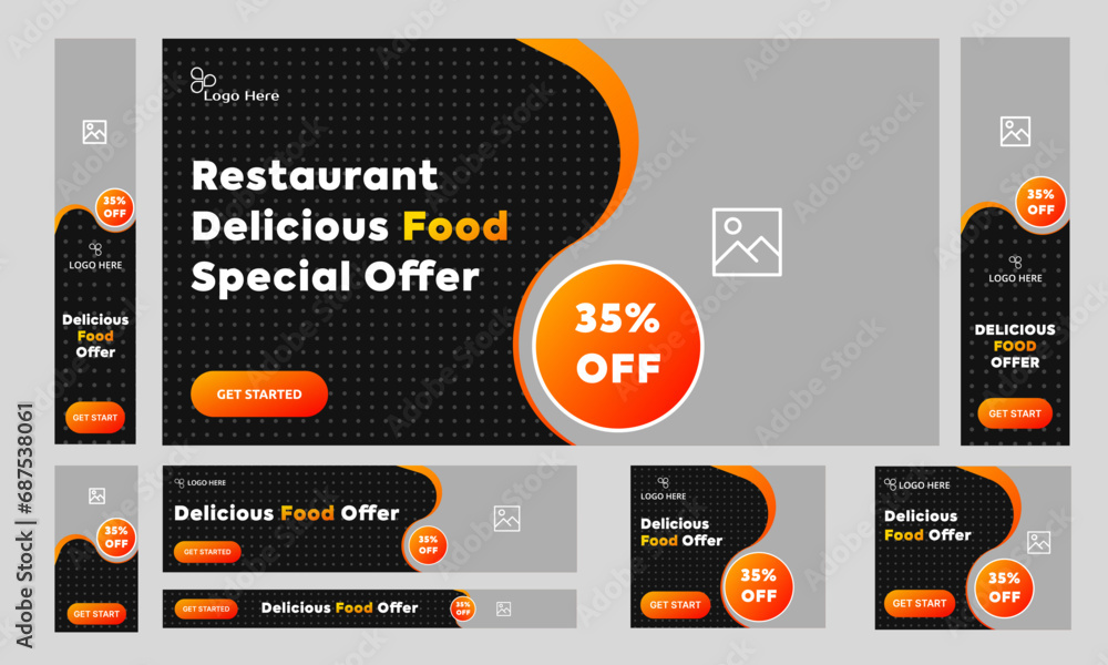 Customizable vector food offer banner design for social media post ...