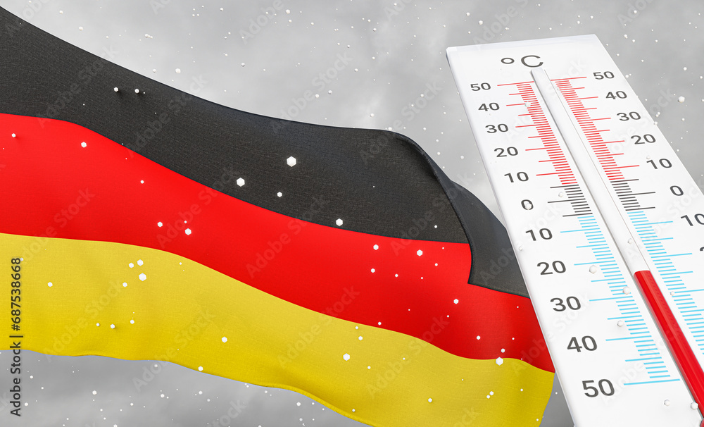 Winter in Germany with severe cold, negative temperature, Cold season ...