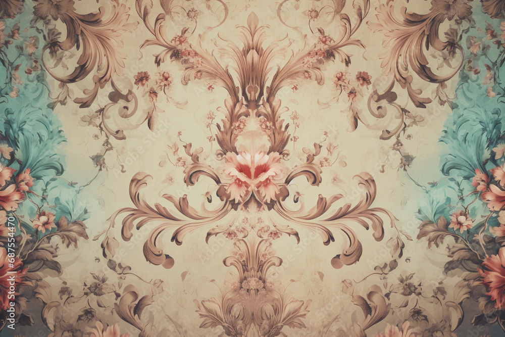 Graphic resources. Abstract rococo style texture background with copy ...