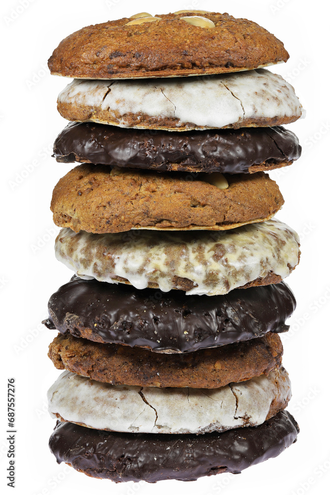 Original Nuremberg Elisen type Lebkuchen (gingerbread) isolated on ...