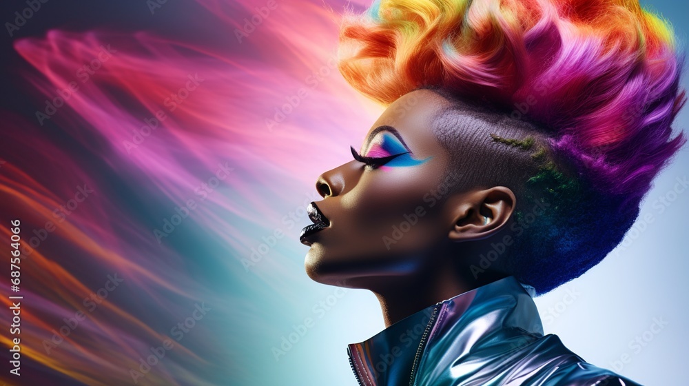 Innovator's Aura: Dynamic and Dramatic Pose of a Woman Radiating ...