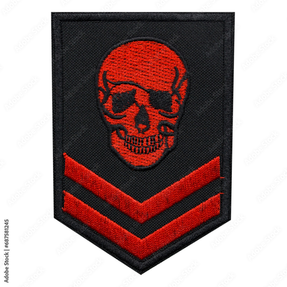 Embroidered patch Skull Sergeant Rank. Jolly Roger. Soldier of Fortune ...